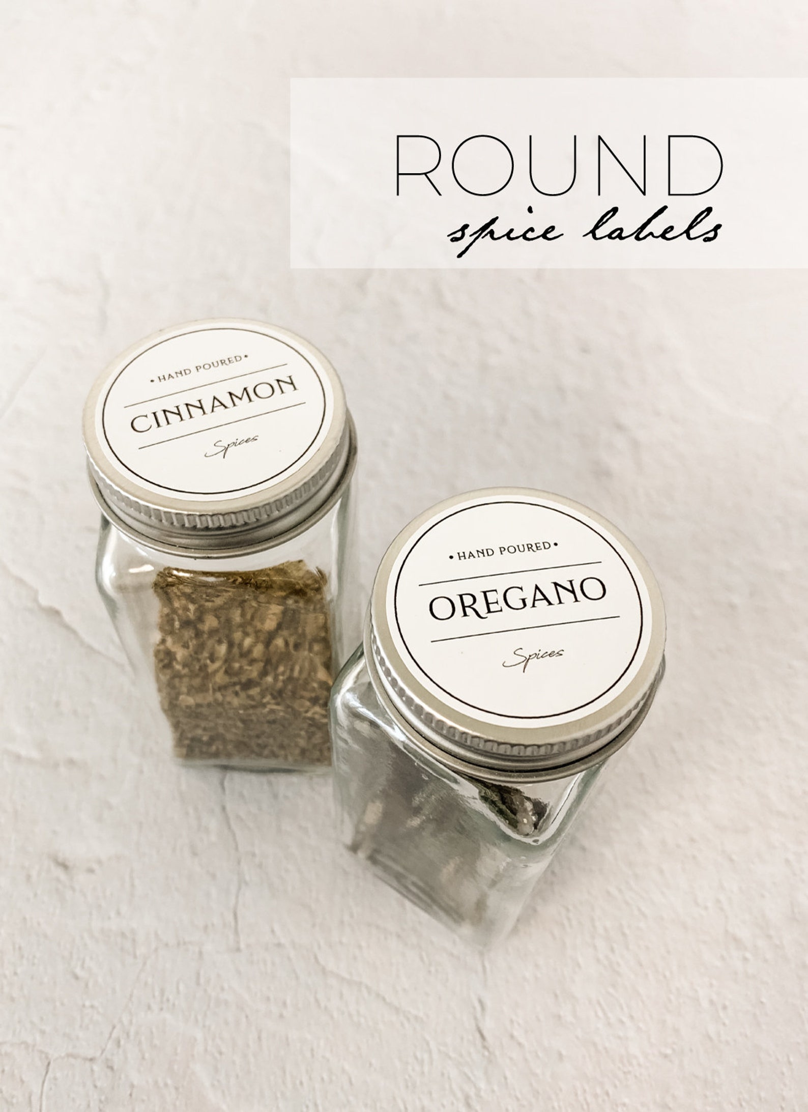 ROUND Spice Labels SIGNATURE Style Vinyl Waterproof Spice - Etsy