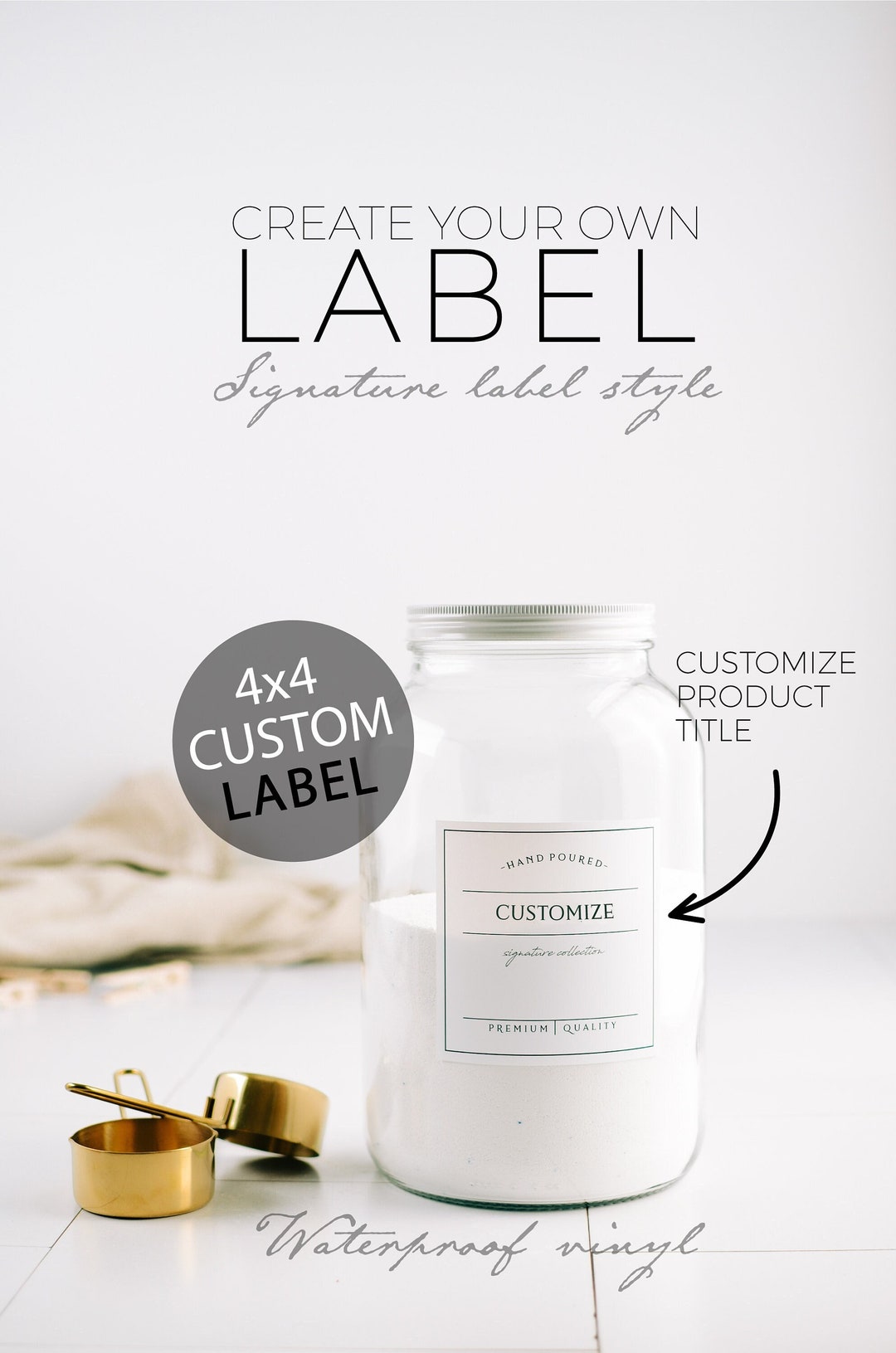CUSTOM 4x4 Label - Vinyl Labels - Canister Labels - Jar Labels - Labels ...