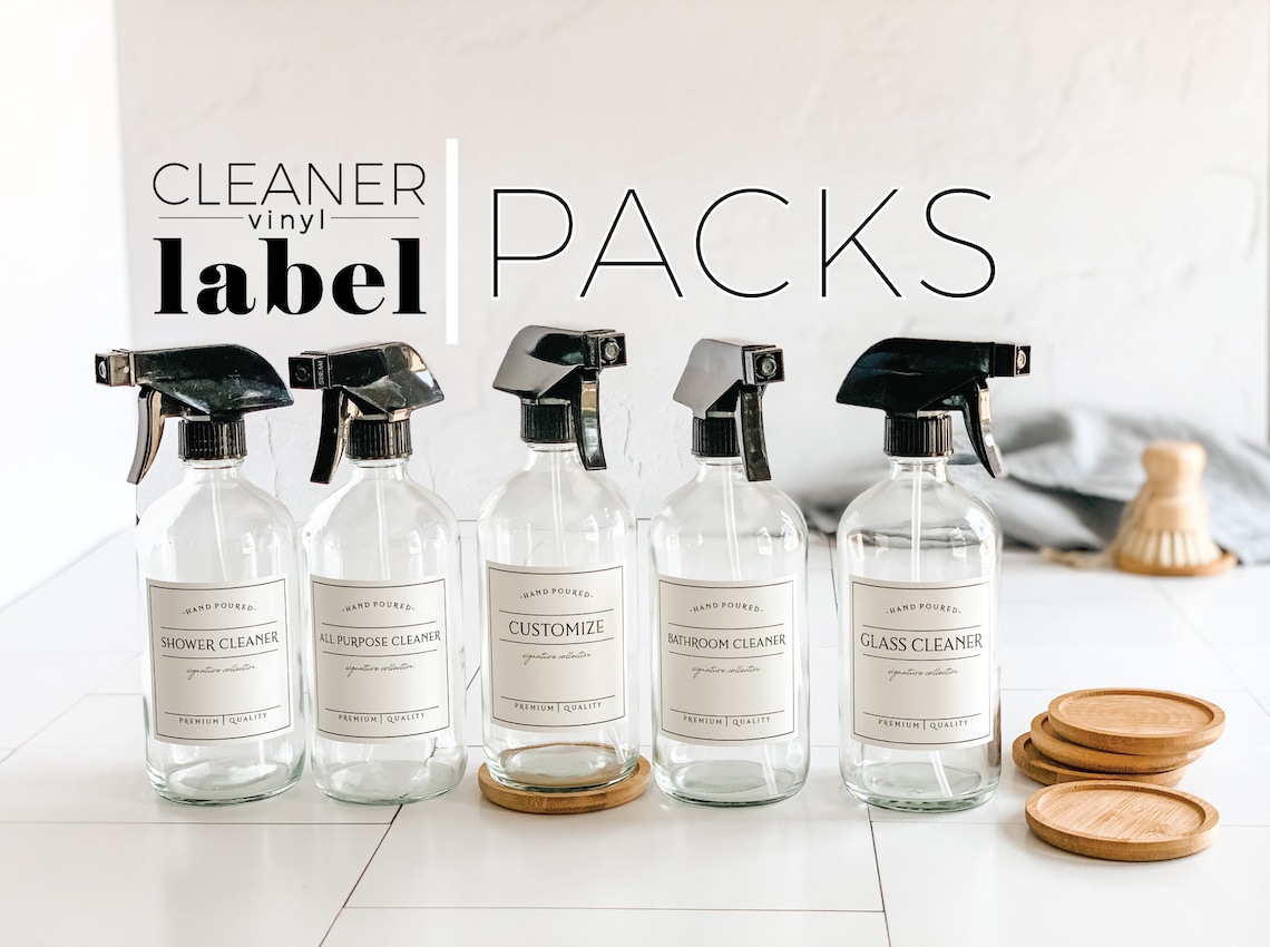 3 Cleaner Label Packs Waterproof Vinyl Labels Mix & | Etsy