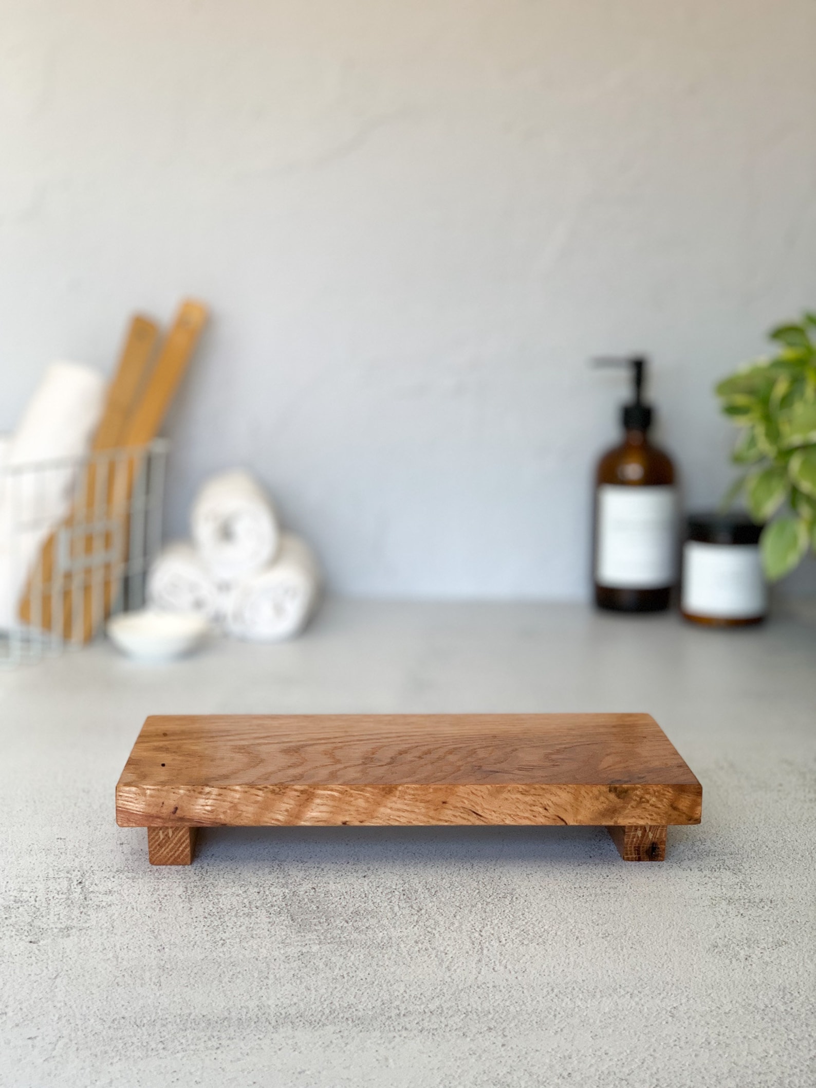 Countertop Tray - White Oak Tray - Pedestal Tray - Kitchen Counter Tray ...