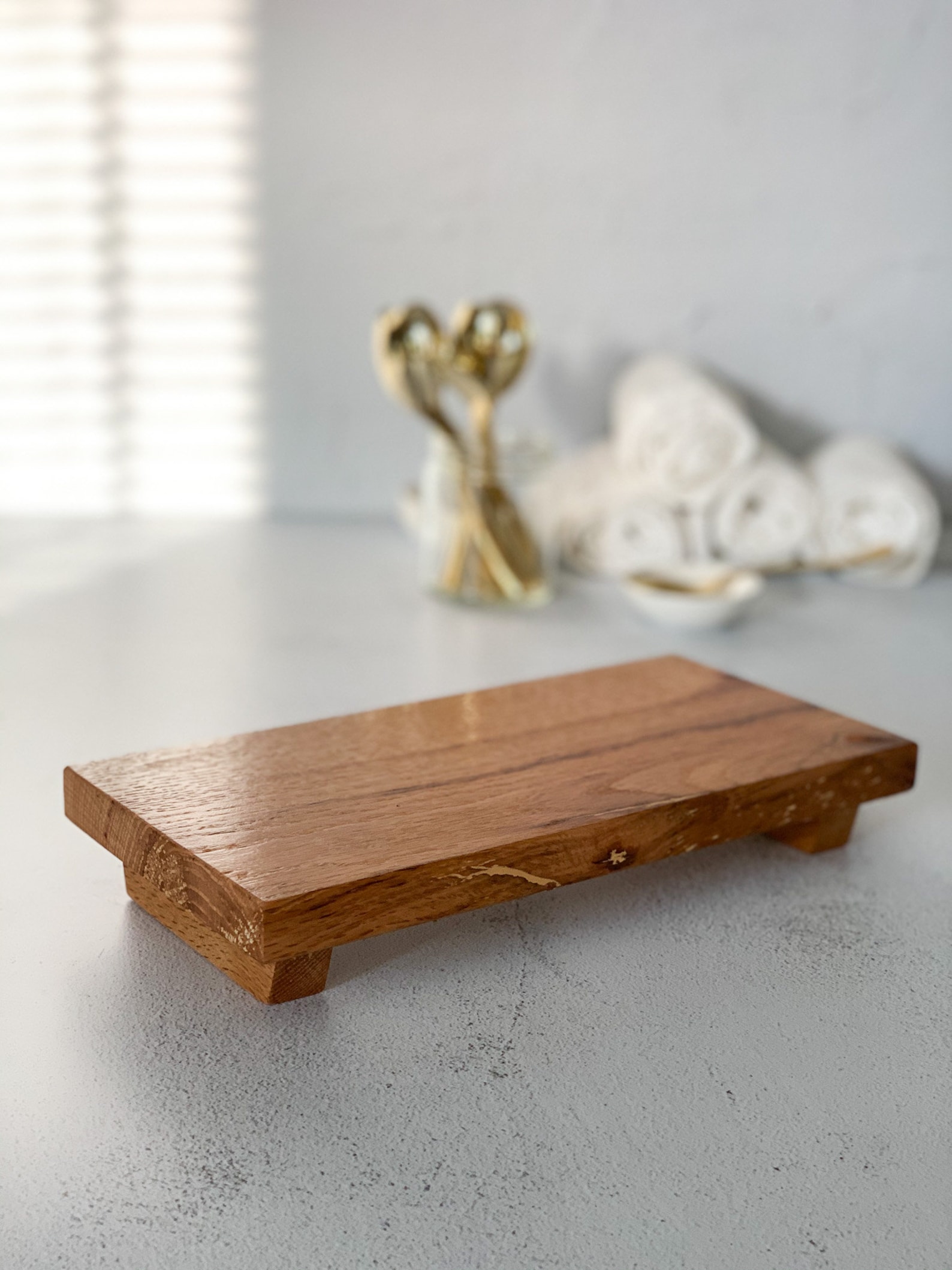 Countertop Tray - White Oak Tray - Pedestal Tray - Kitchen Counter Tray ...