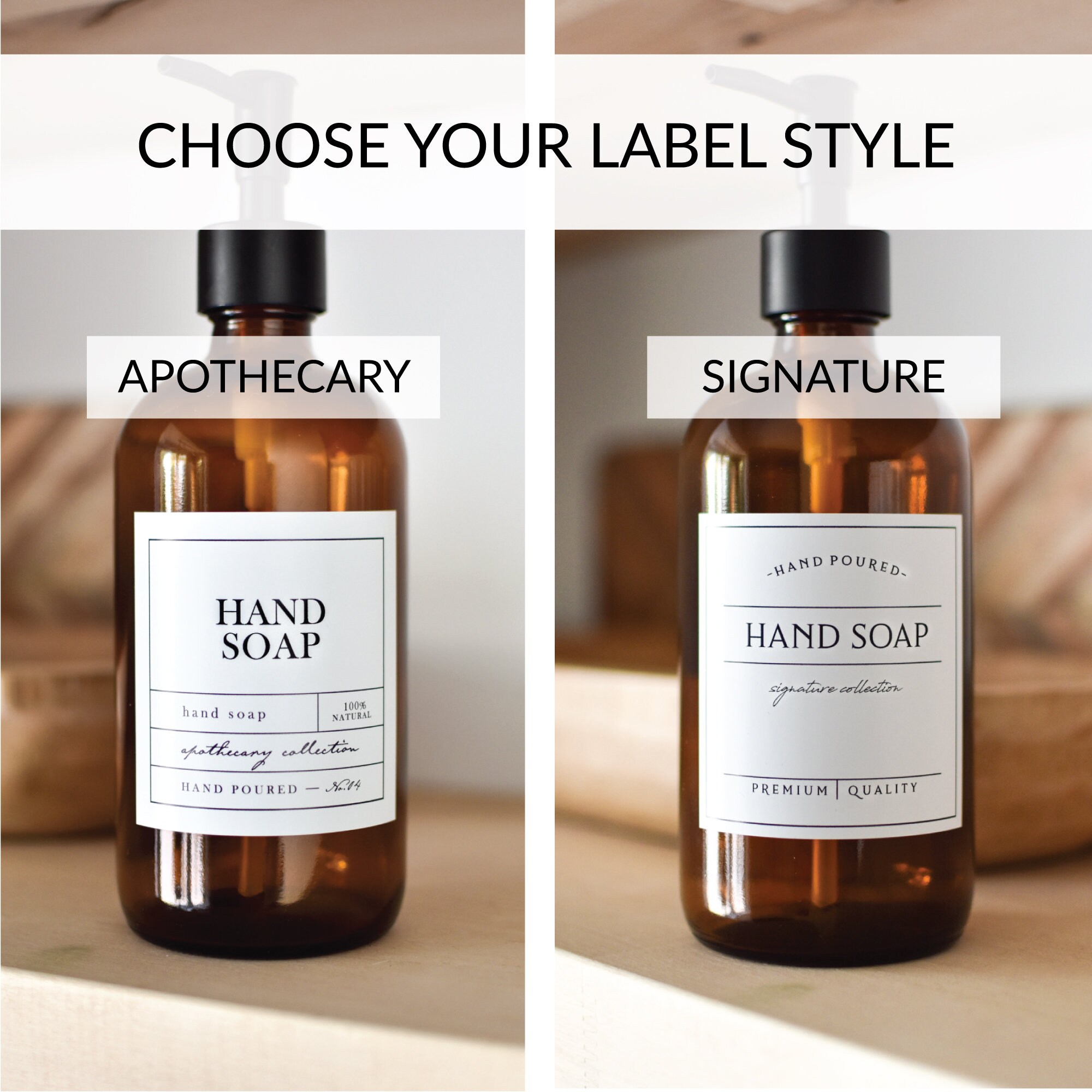 32oz Custom Bottle - Amber or Clear Glass Bottle - Choose Your Label ...