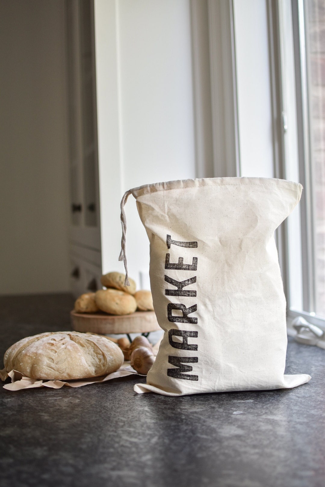 Muslin Drawstring Bag - 100% Organic Muslin Cotton Bread Bag - Market ...
