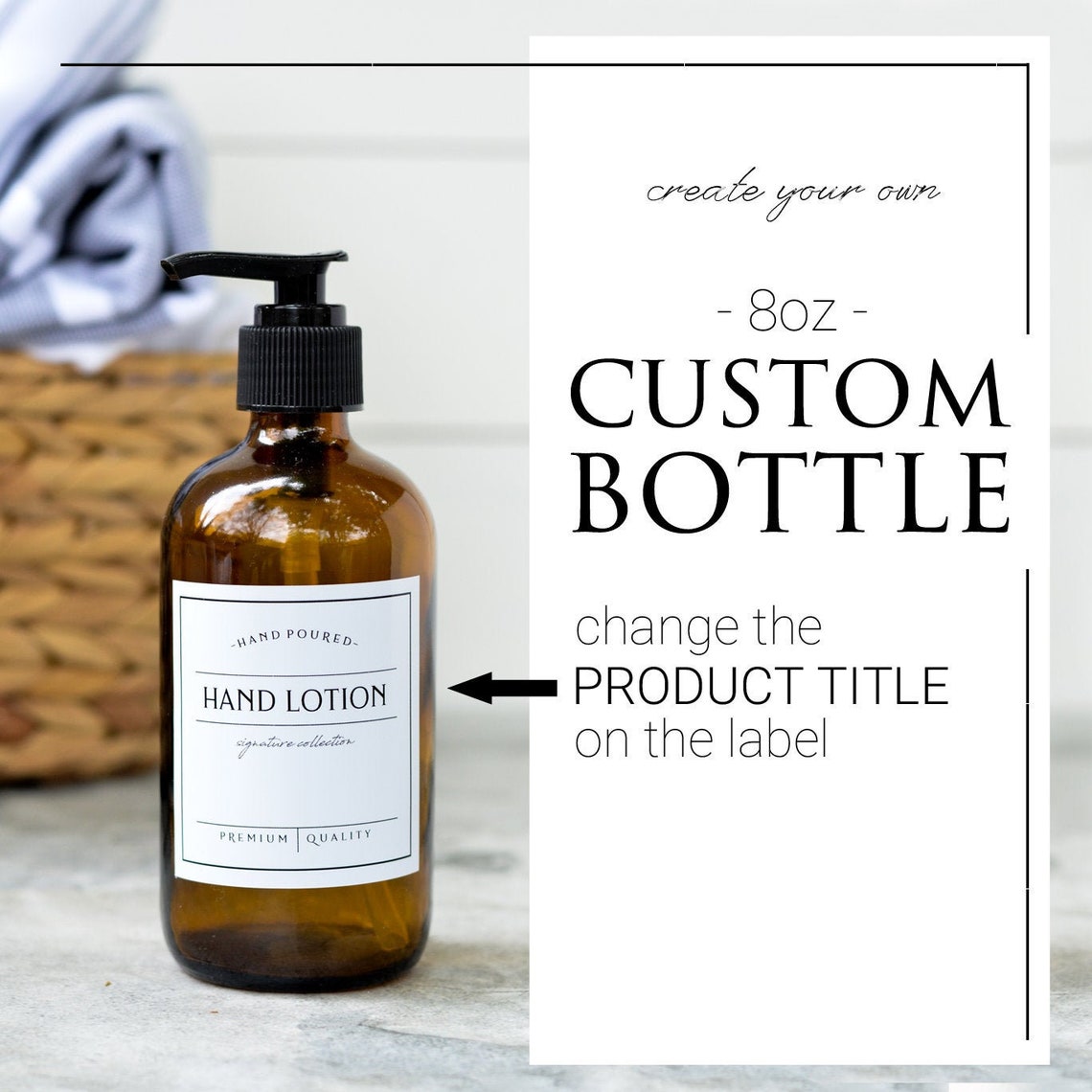 8oz Custom Bottle, Create Your Own Bottle - Glass Bottle With ...