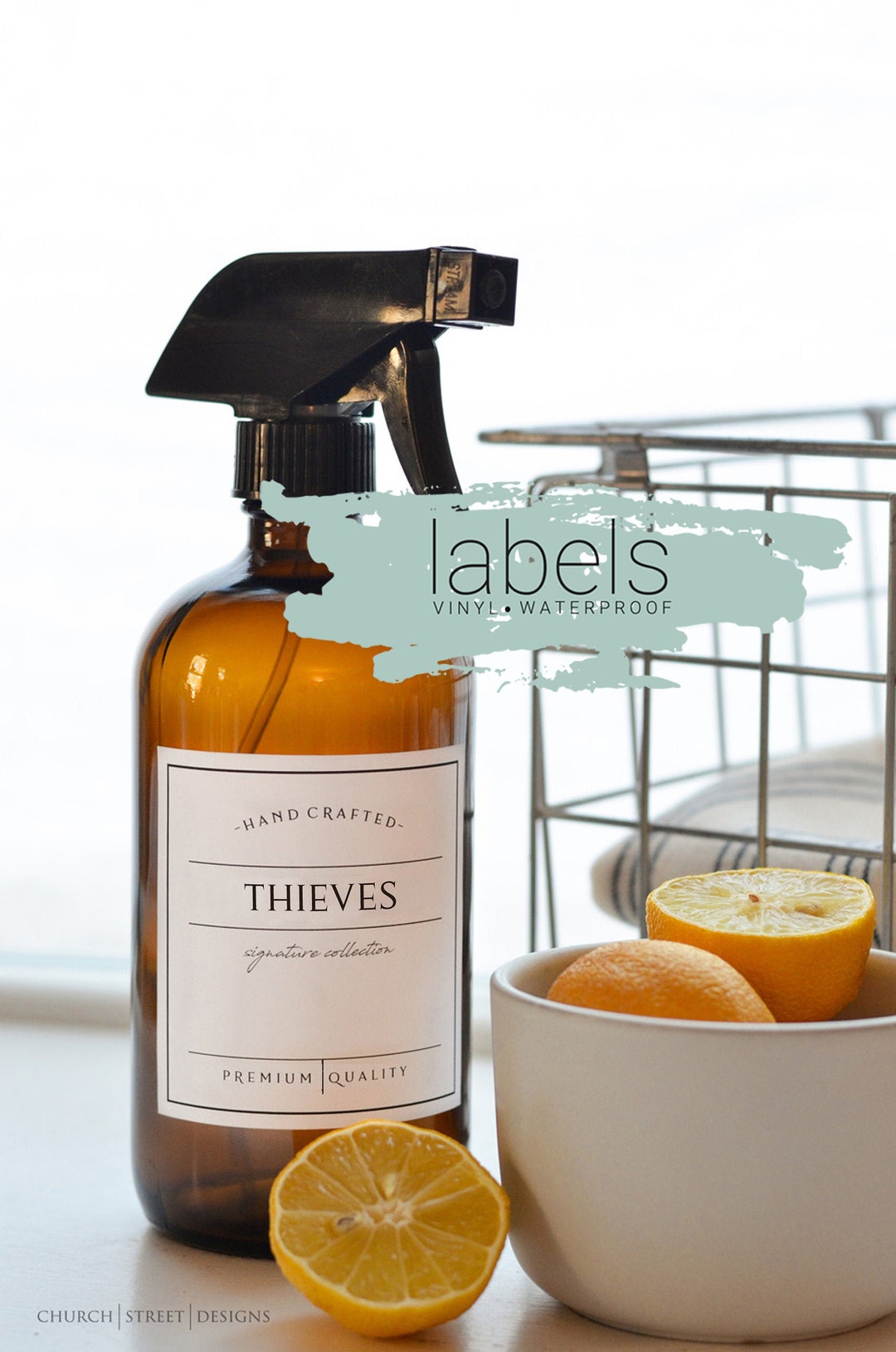 3"x3" Designer Labels, Waterproof Vinyl Labels, Thieves Labels, Cleaner ...