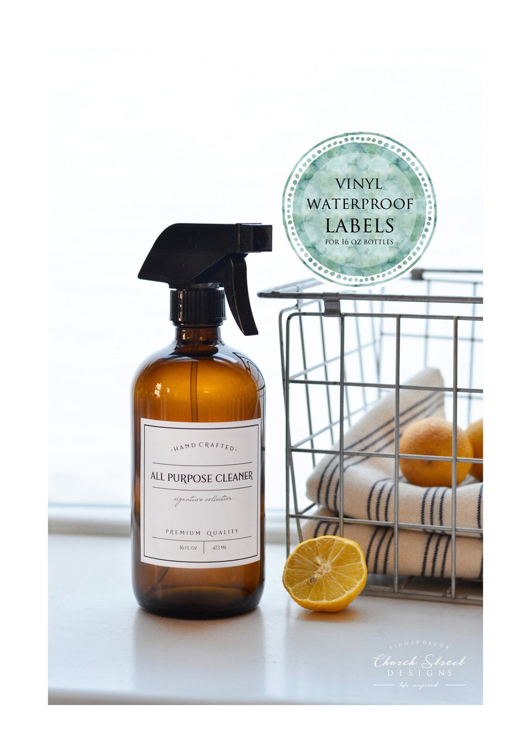 3 Designer Labels, Waterproof Vinyl Labels, All Purpose Cleaner Labels ...