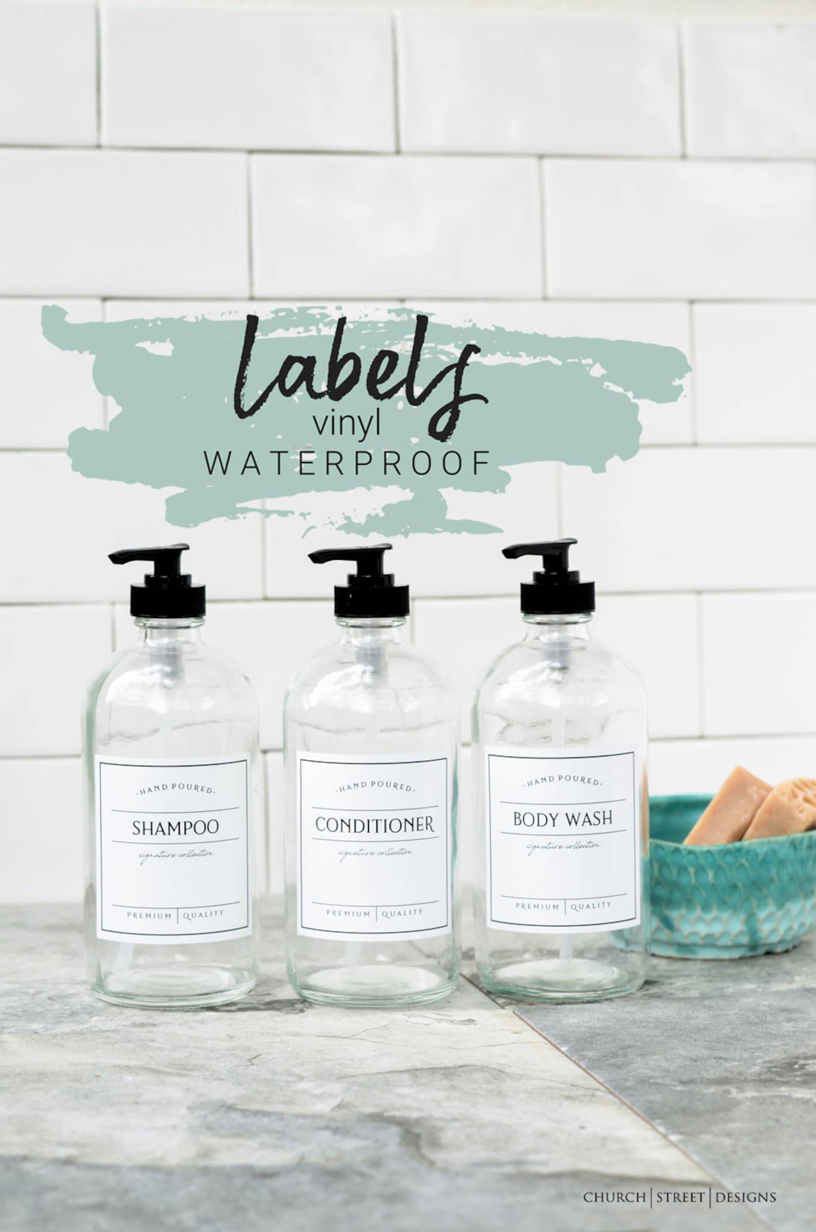 3 SIGNATURE Labels Waterproof Vinyl Labels Dish Soap - Etsy