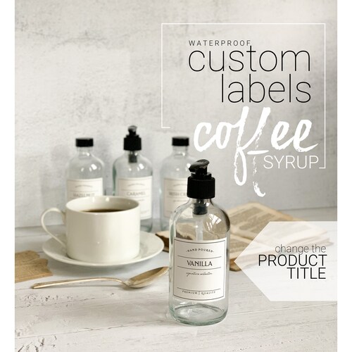 Custom APOTHECARY Coffee Syrup Labels Waterproof Label - Etsy