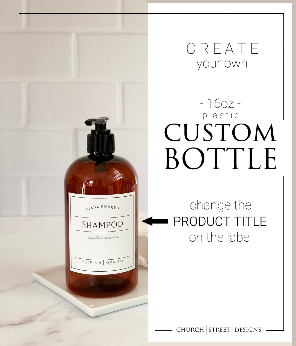 Custom PLASTIC Bottle, 16oz or 32oz - Create Your Own Bottle - Choose ...
