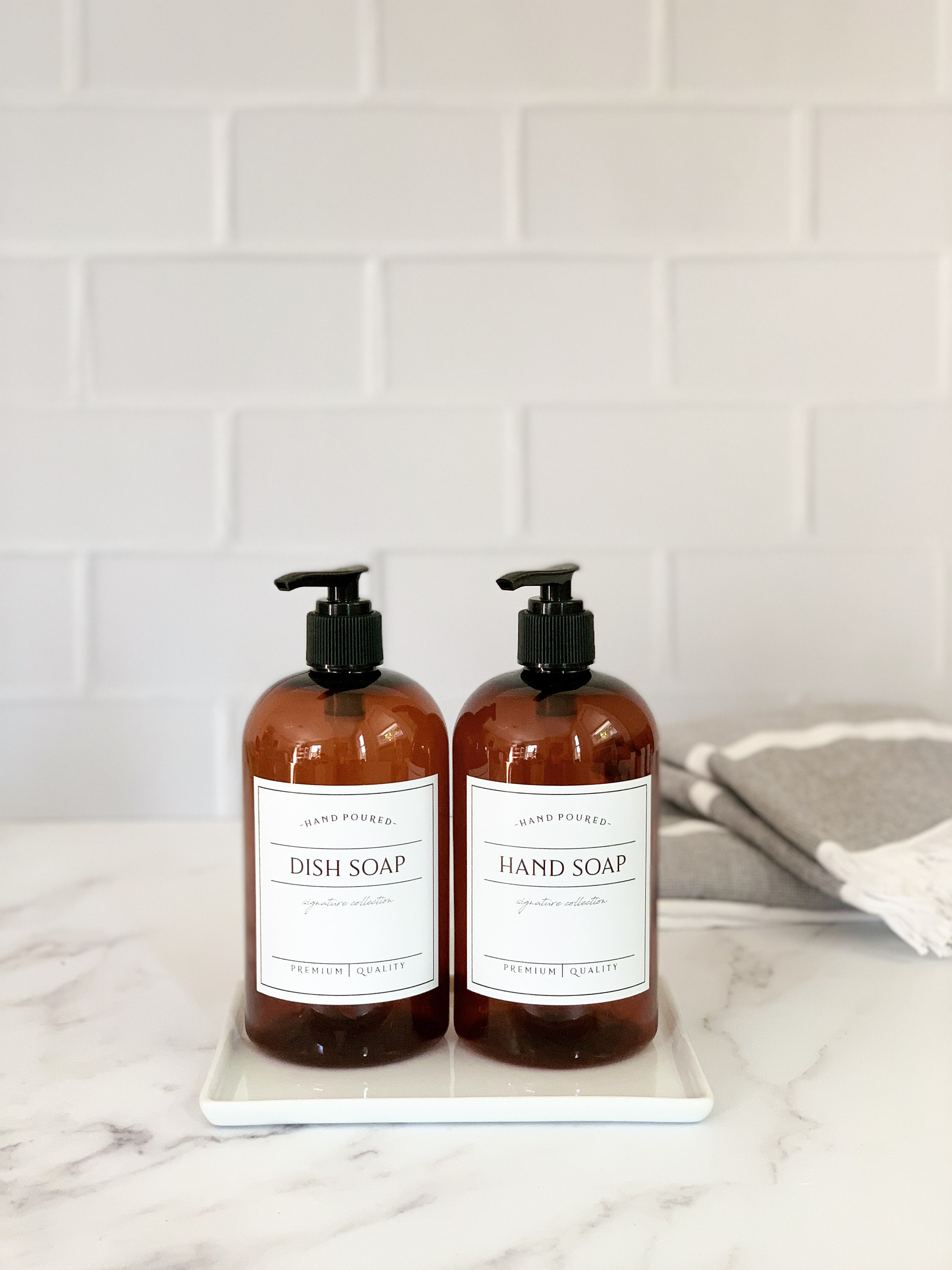 AMBER - 16oz PLASTIC Hand Soap Bottle, Amber Hand Soap Bottle With ...