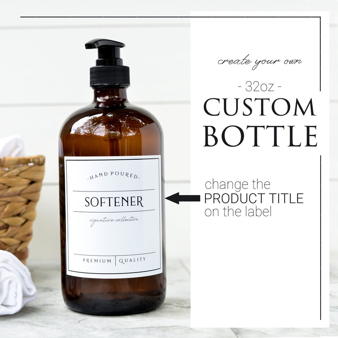 32oz Custom Bottle - Amber or Clear Glass Bottle - Choose Your Label ...