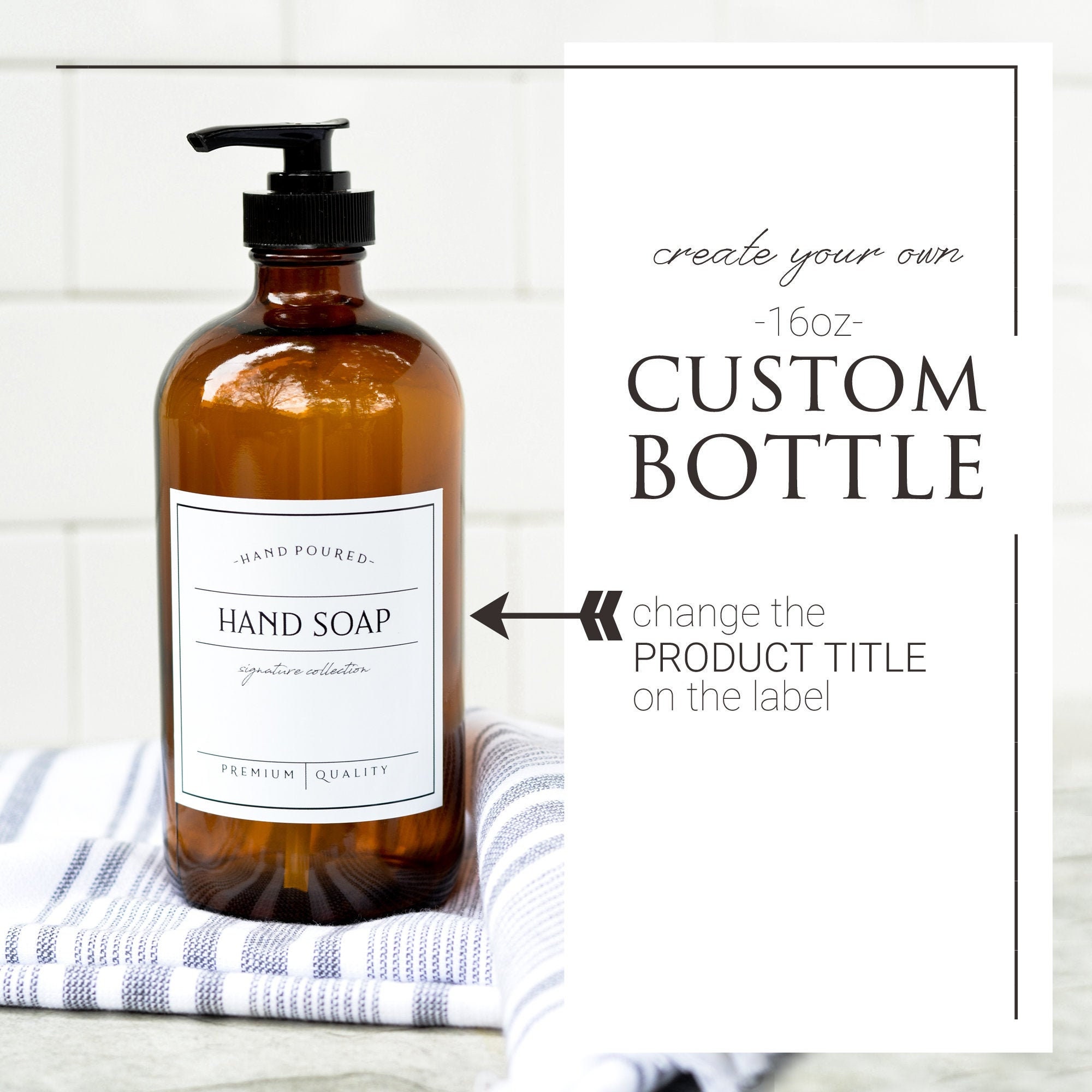 16oz Custom Bottle Create Your Own Bottle Glass Bottle With - Etsy