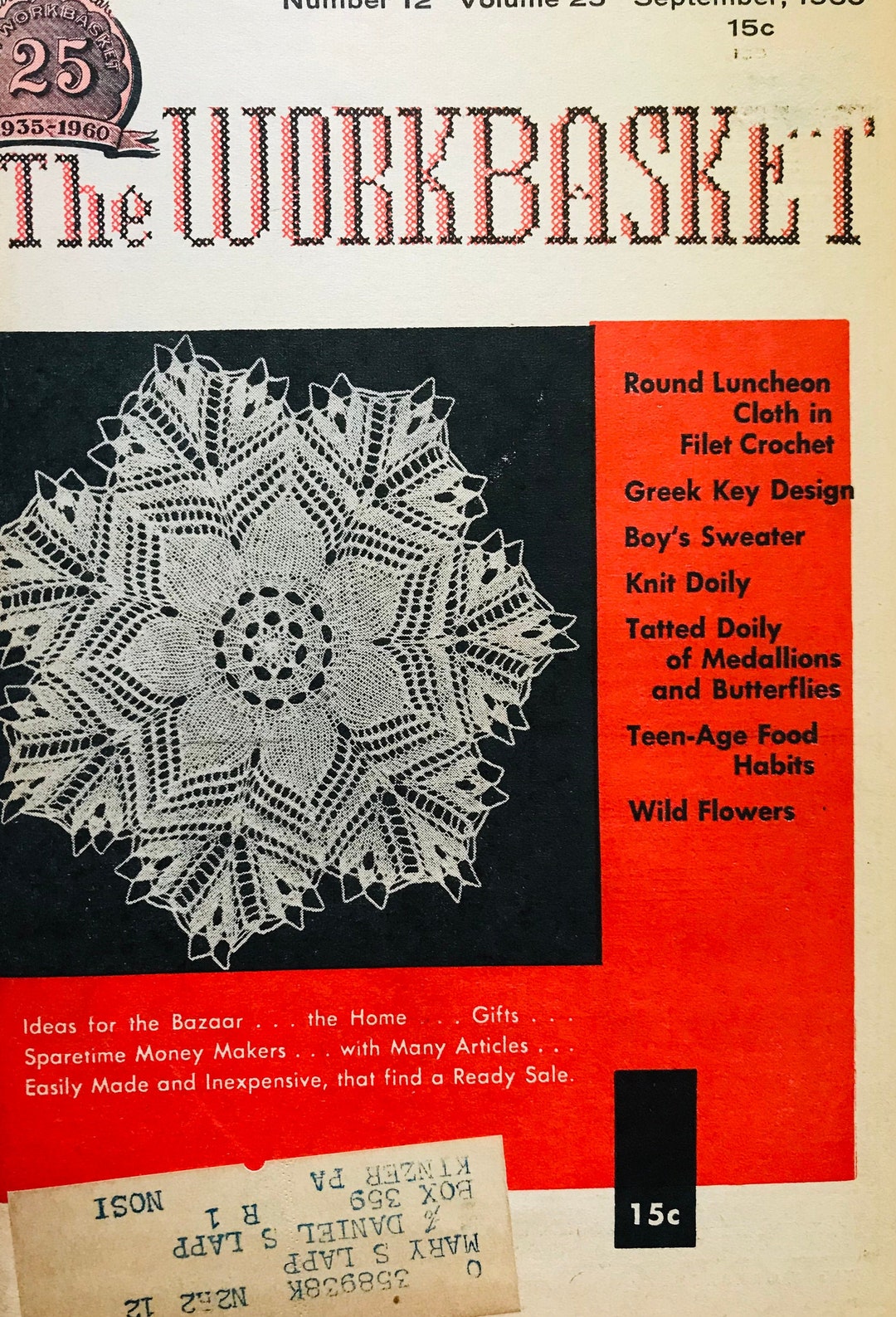 The Workbasket Magazine 1960s September 1960 Vintage Needlework ...