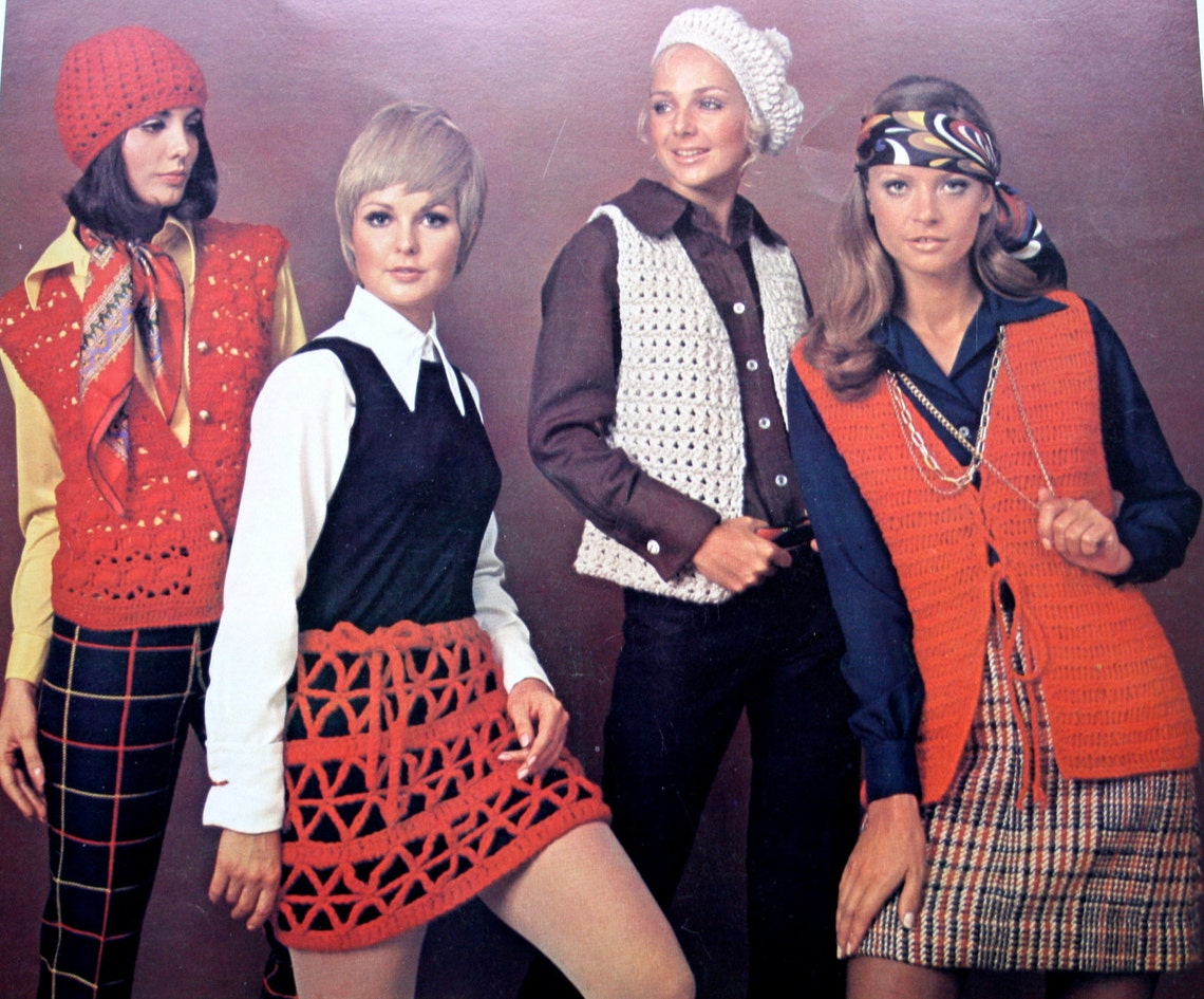 Columbia Minerva 2517 Vintage Vest Skirt Cap Knitting Patterns 1969 - Etsy