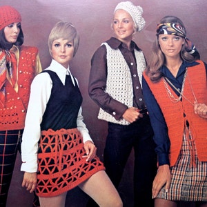 Columbia Minerva 2517 Vintage Vest Skirt Cap Knitting Patterns 1969 - Etsy