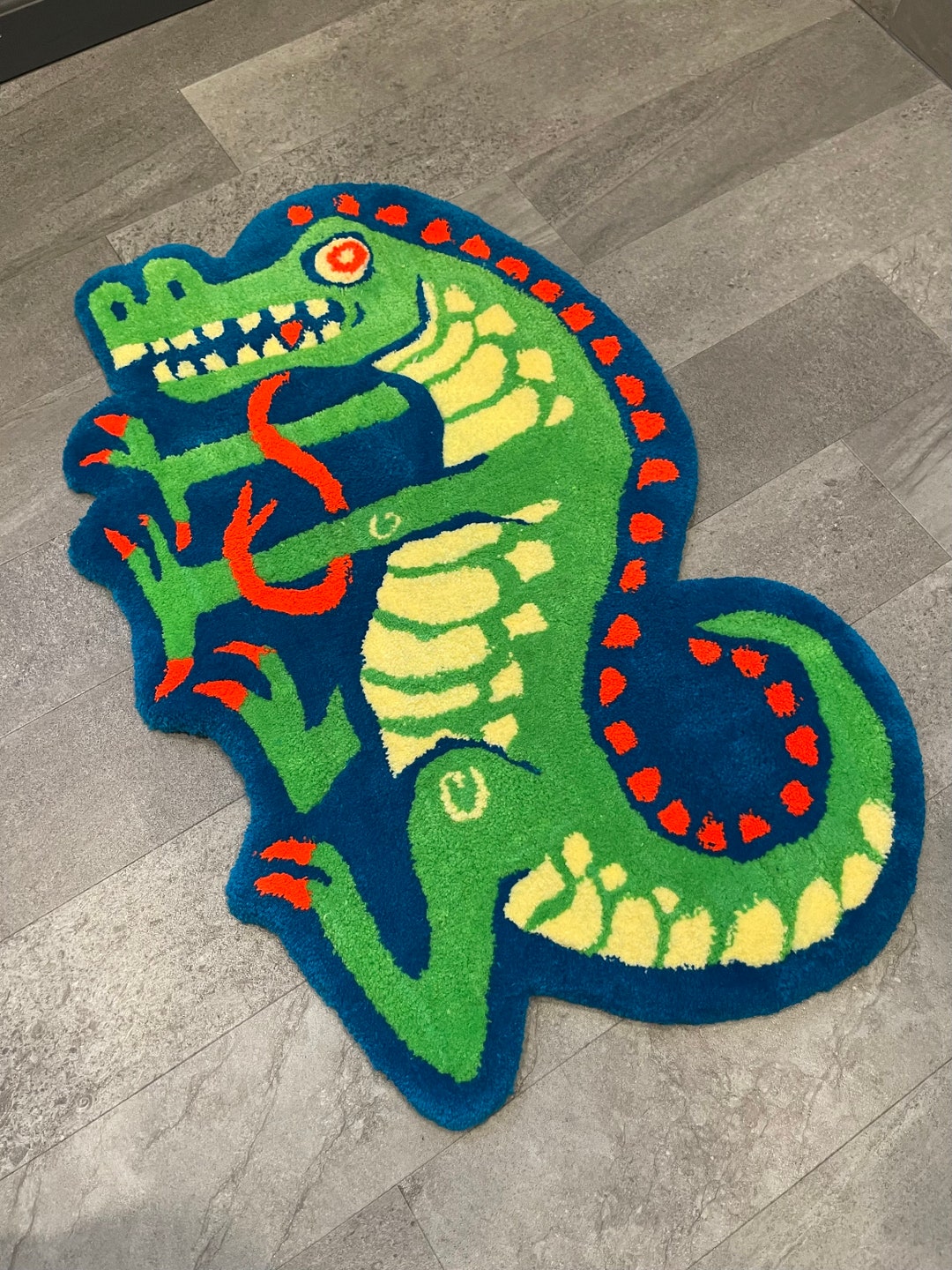 Hand Tufted Dragon Rug - Etsy