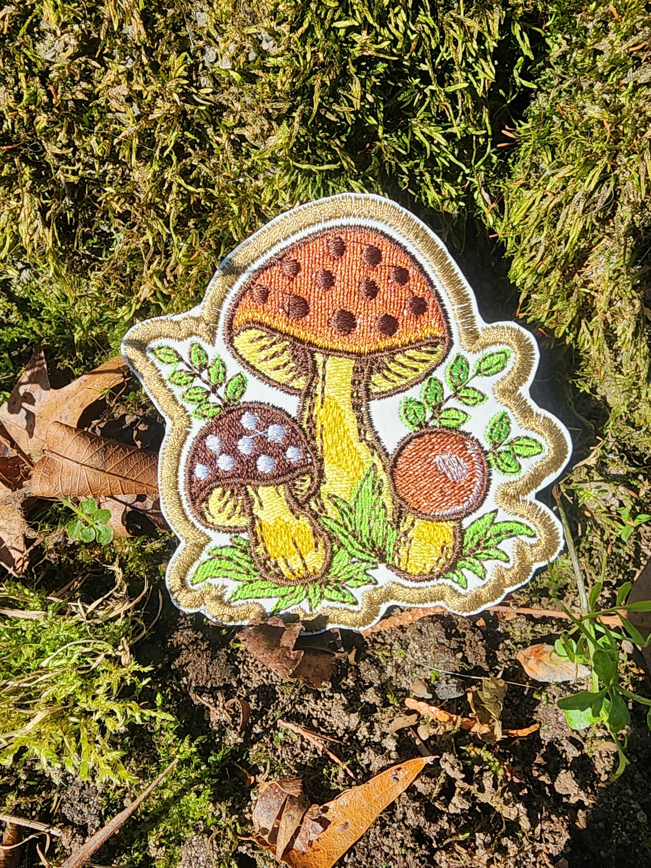 MERRY MUSHROOM Iron on Patch, Jacket Patch, Fashionably Twisted, Fun ...