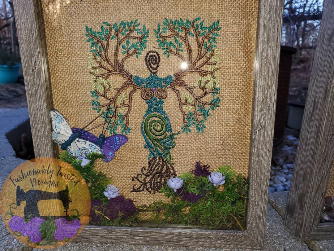 Gaia in A Garden Frame, Gaia, Flowers, Butterflies, Pagan, Wiccan ...