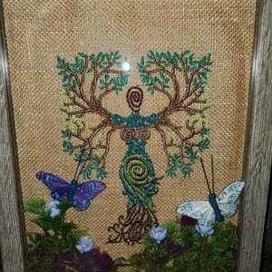 Gaia in A Garden Frame, Gaia, Flowers, Butterflies, Pagan, Wiccan ...