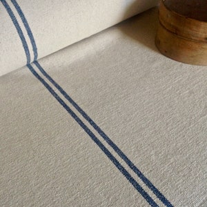 Sample of Rustic Provençal Blue Stripe Grainsack Fabric - Etsy UK