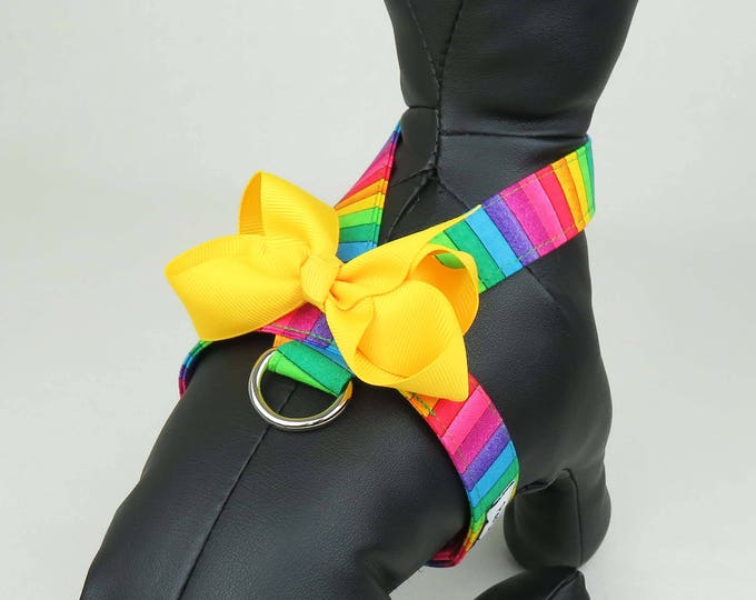 Rainbow Dog Harness Select Bow Pet Harness amore Style, Tiny Dog Harness, Puppy Harness, Small ...