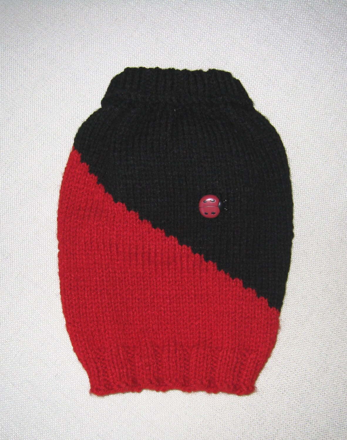 Dog Sweater Black and Red Ladybug Puppy Sweater Hand | Etsy