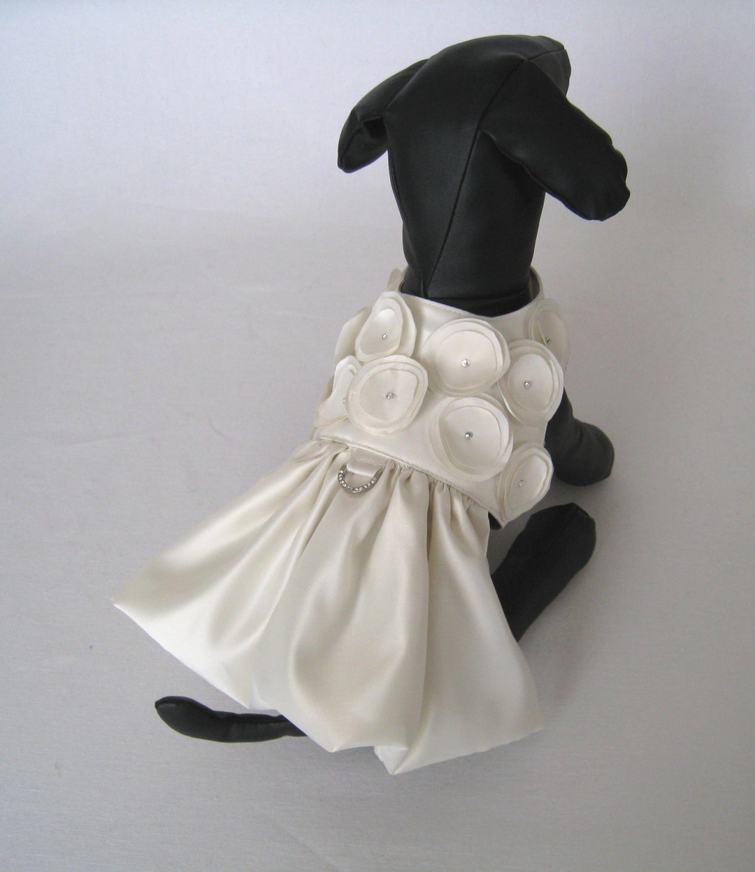 Dog Wedding Dress - Ivory Satin Dog Wedding Dress - Dog Bridesmaid ...