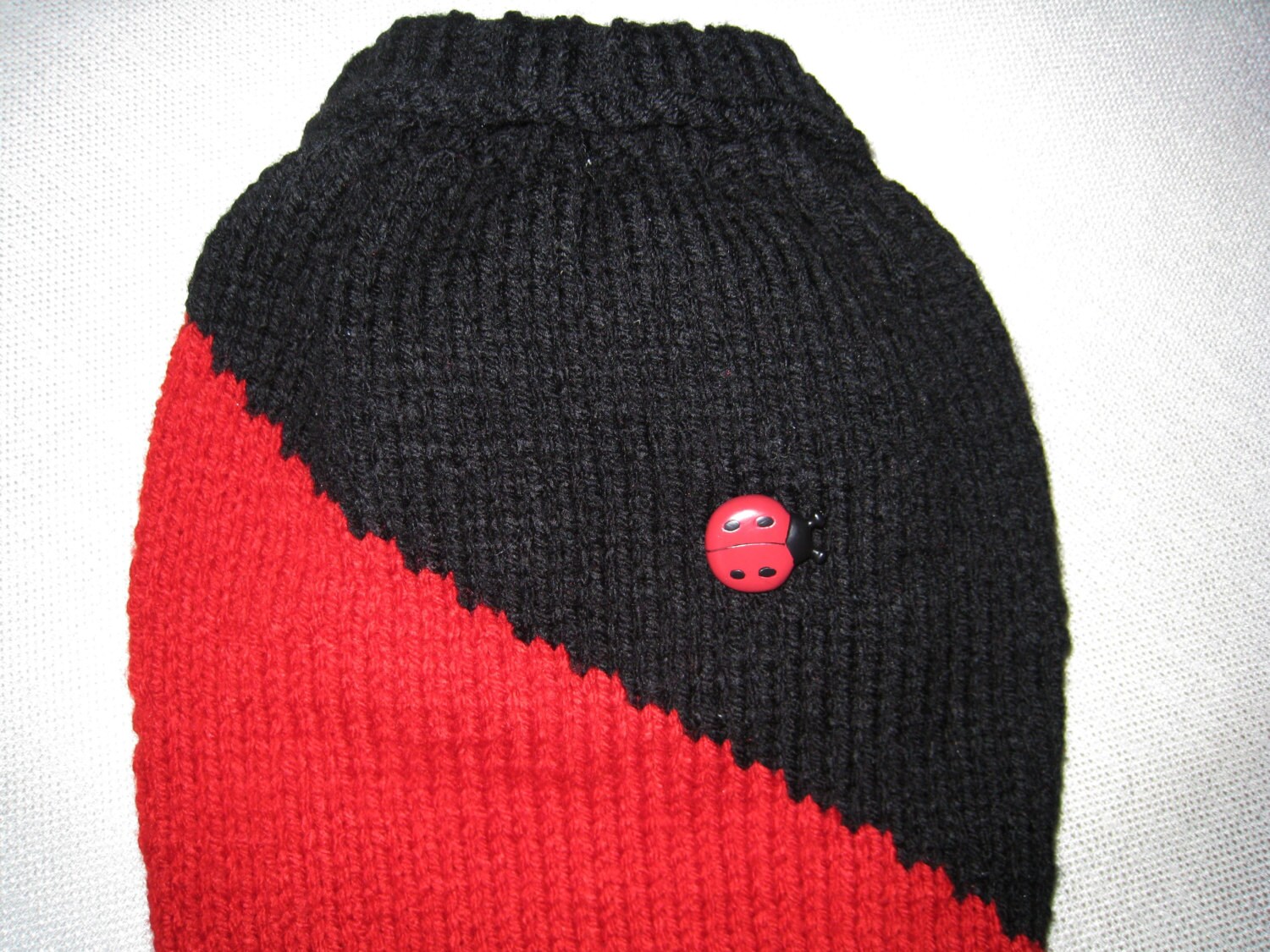 Dog Sweater Black and Red Ladybug Puppy Sweater Hand | Etsy