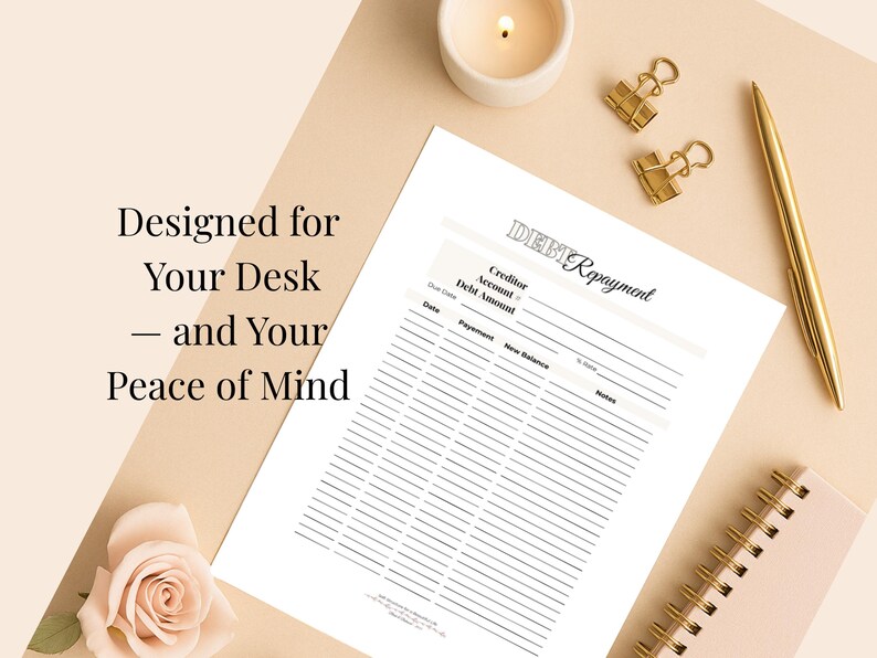 Debt Repayment Tracker | Printable Debt Payoff Sheet | Minimal Budget ...