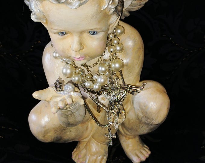 OOAK Shabby Chateau Chic Cherub With Crown French Nordic Religious ...