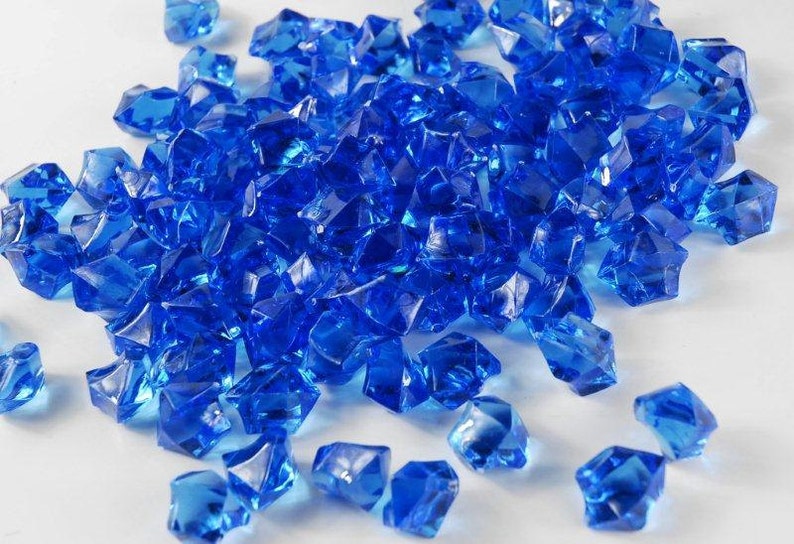 Royal blue acrylic rock plastic gem decor ice rock blue rock | Etsy