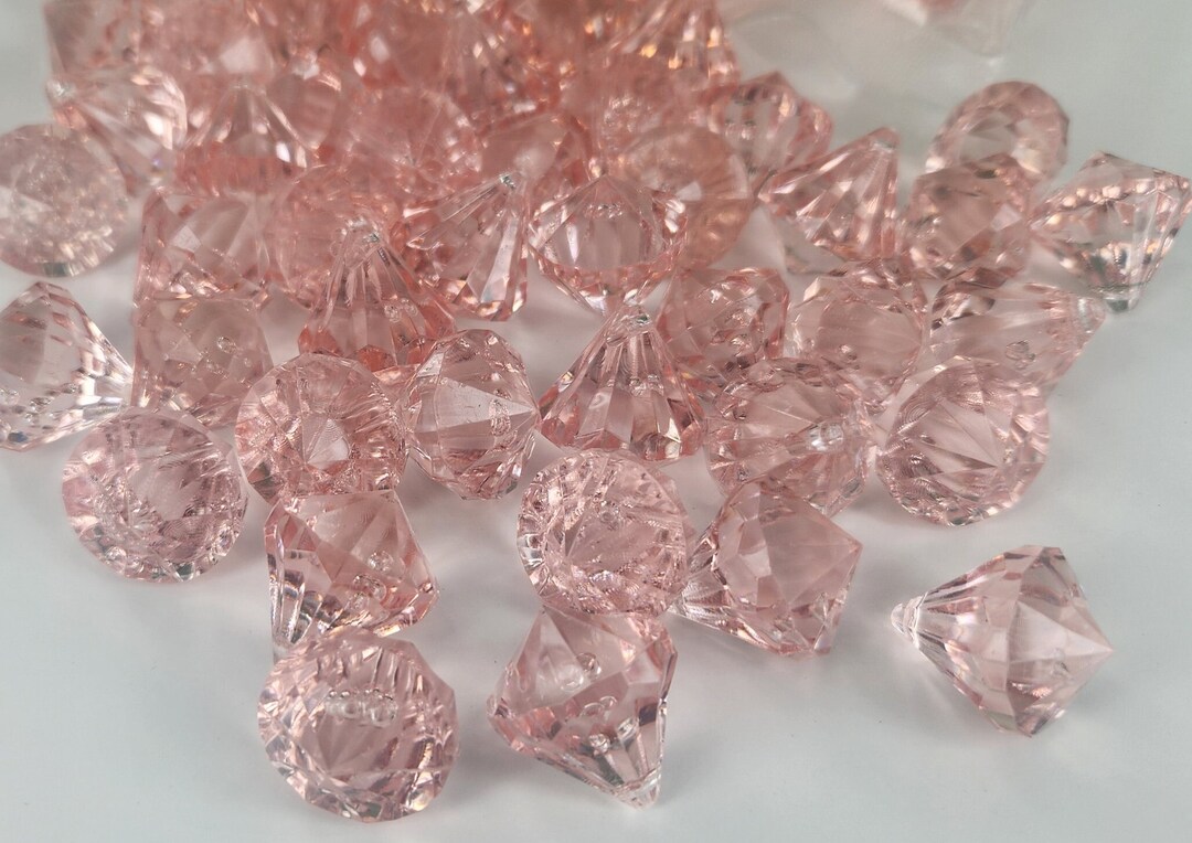 Pink Acrylic Plastic Diamonds Pieces Acrylic Vase Filler, Diamonds ...