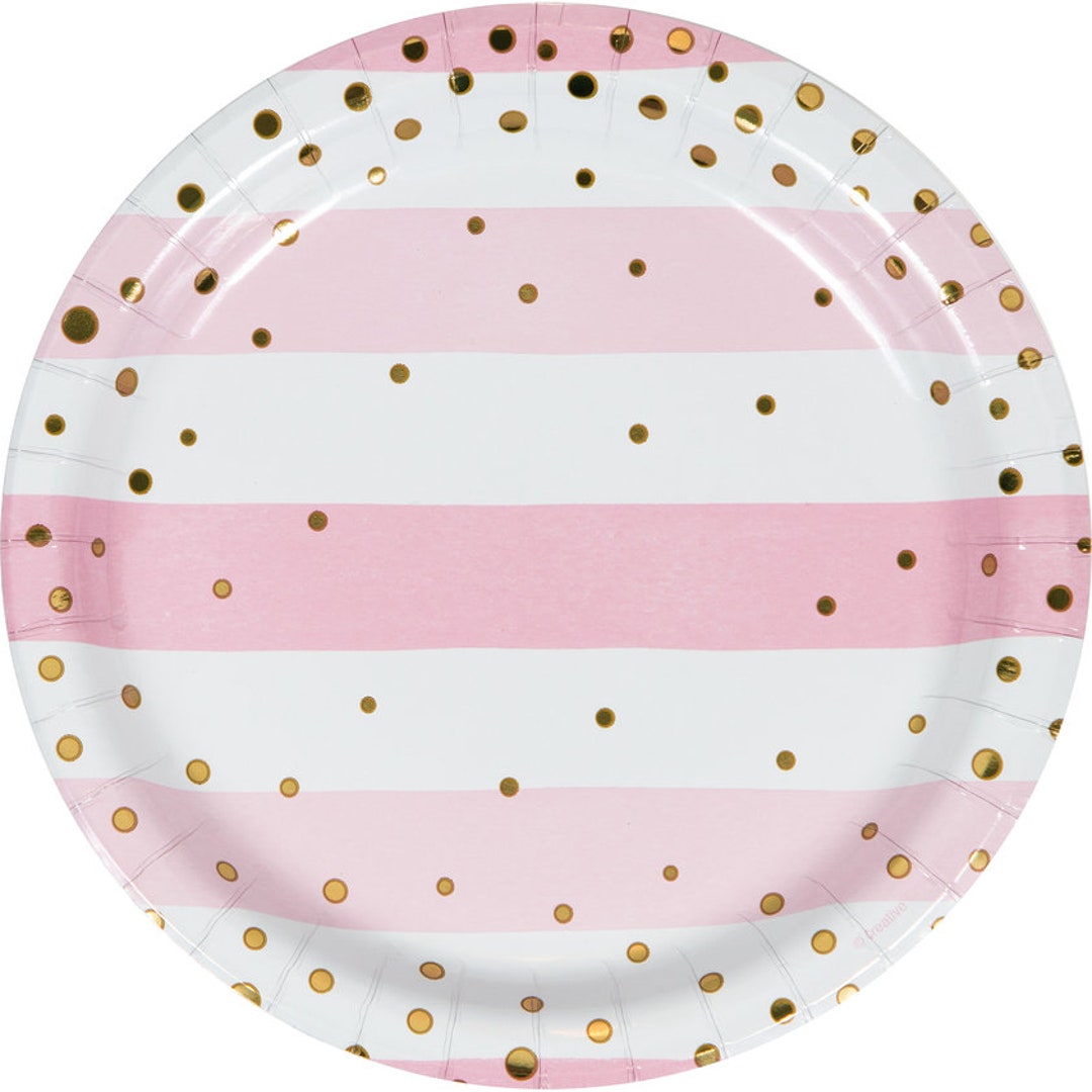 Pink and White Paper Dessert Plate, Pretty Princess Birthday, Princess ...