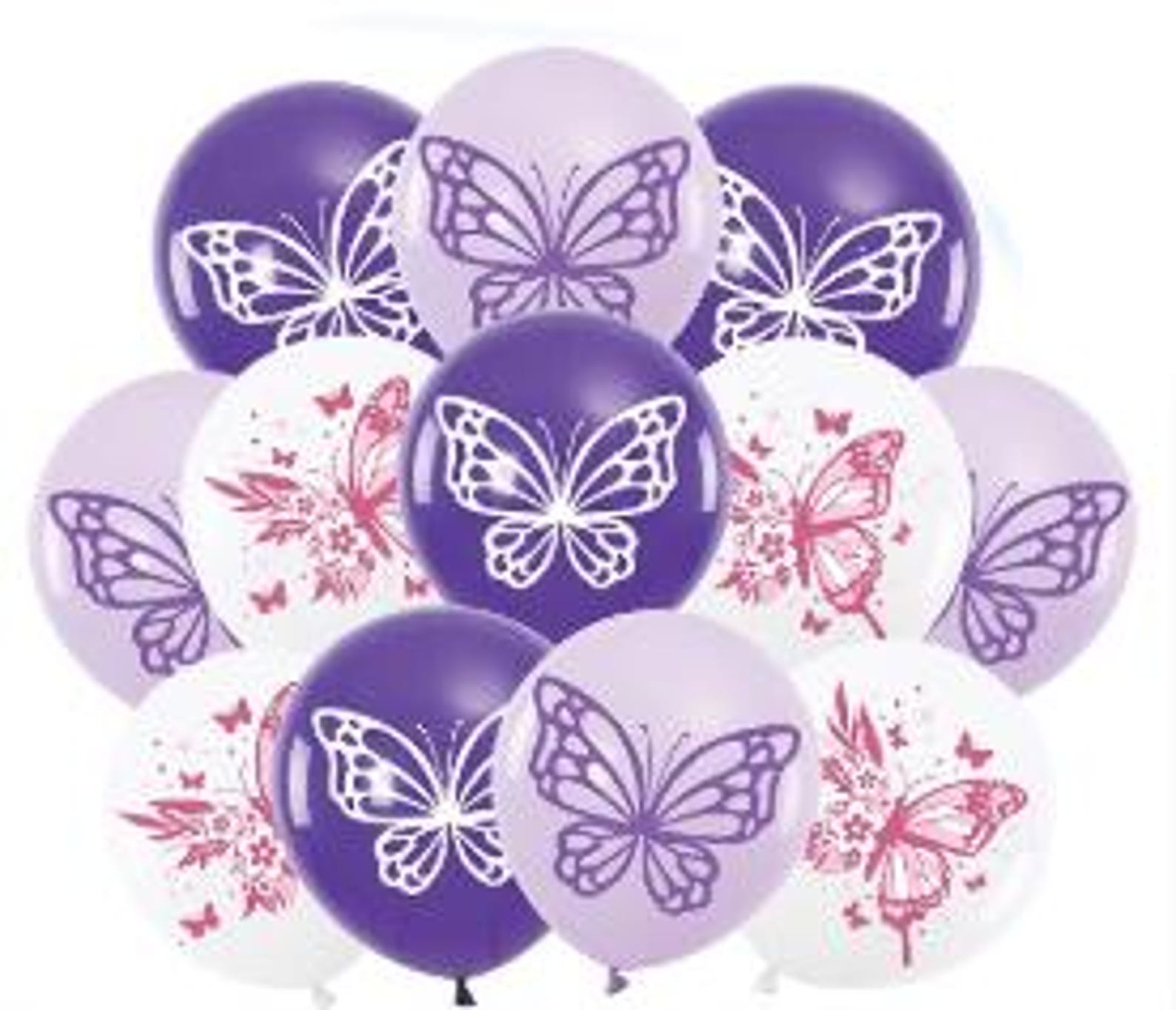 Butterfly Latex Balloon Pack, Butterfly Shimmer Party Supplies, Pink ...