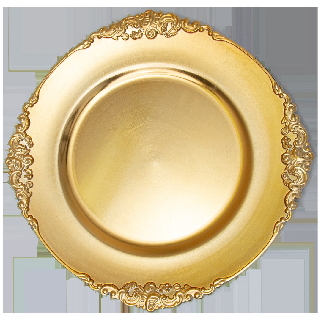Gold Victorian Charger Plate, Filigree Edge, Wedding Decor - Etsy