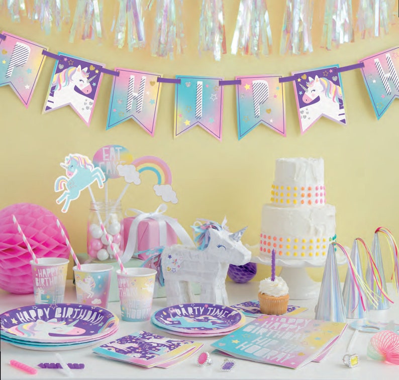 7 foot long Unicorn birthday banner. Hip hip hooray banner | Etsy