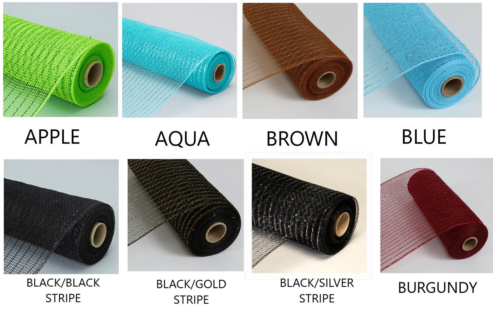 10 X 10 Yard Decorative Poly Mesh Roll With Metallic - Etsy