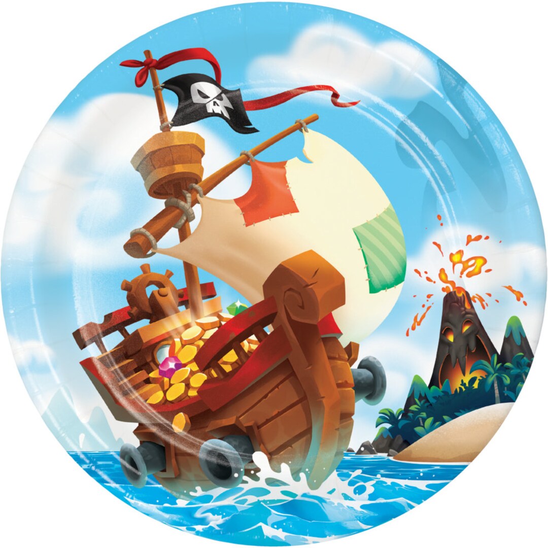Pirate Treasure Paper Plates Party - Etsy