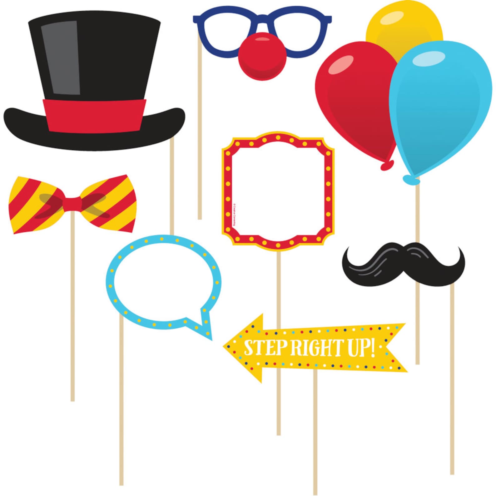 Carnival Photo Booth Kit, Party Decor, Circus, Decorations, Backdrop ...