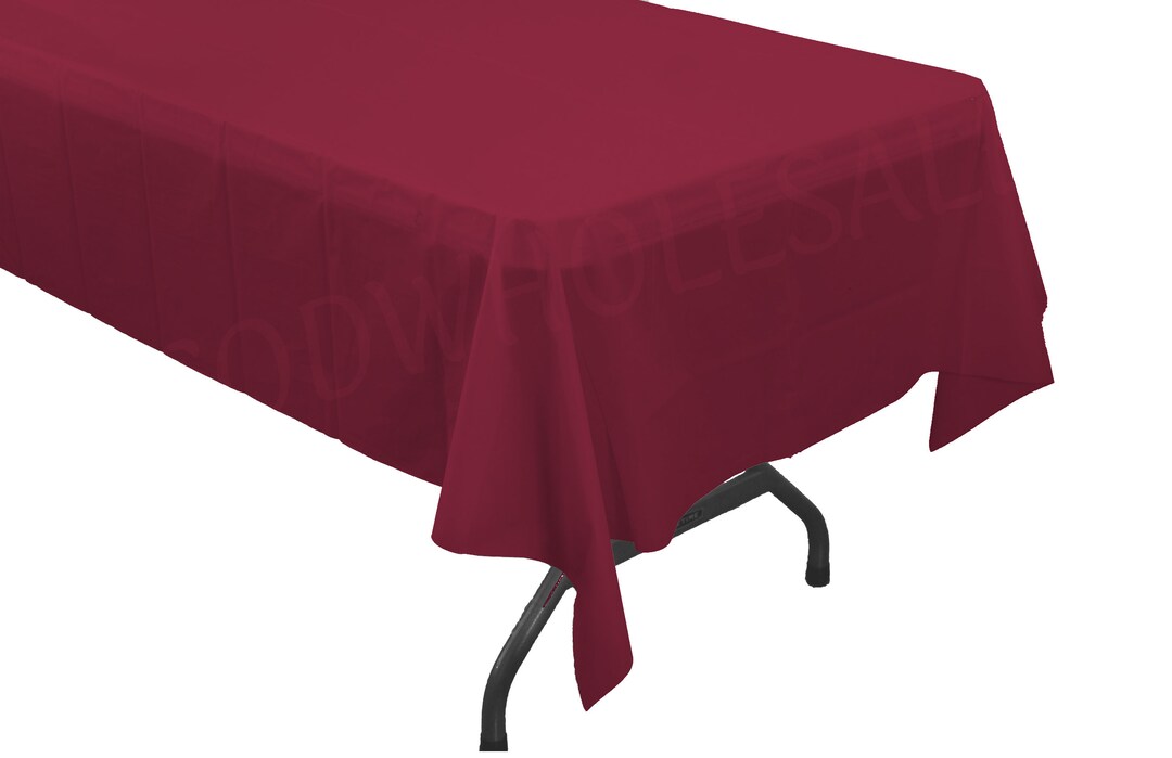 54"x108" Rectangle Burgundy Plastic Tablecloths for Parties, Fall ...