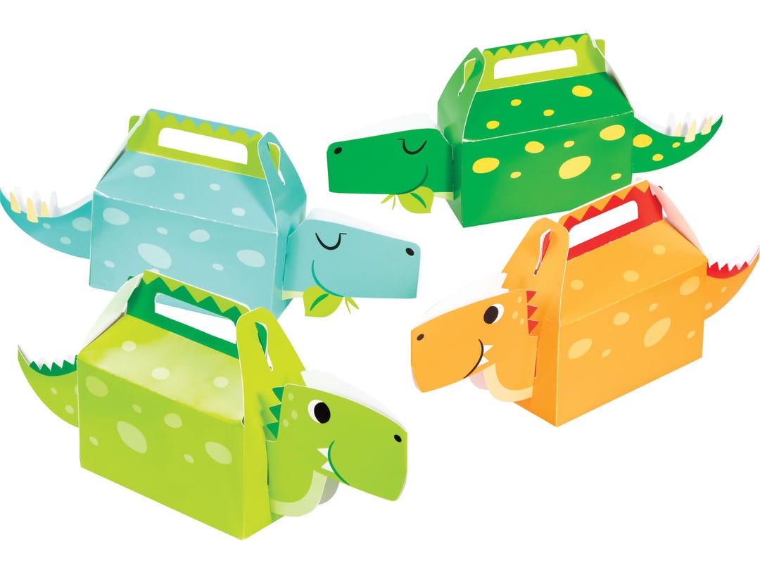 4 Dino Boy Treat Boxes, Dinosaur Birthday Party, Dino Birthday ...