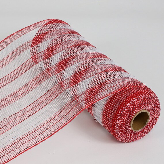 10x10 Yard Red and White Striped Poly Mesh Roll | Etsy