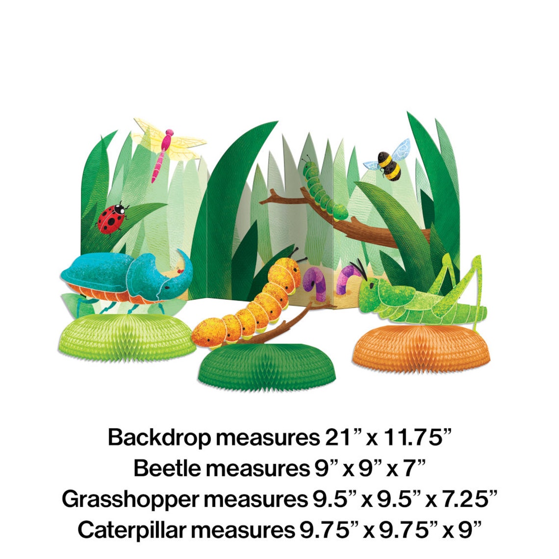 4 Piece Birthday Bugs 3d Centerpiece Set Insect Birthday - Etsy
