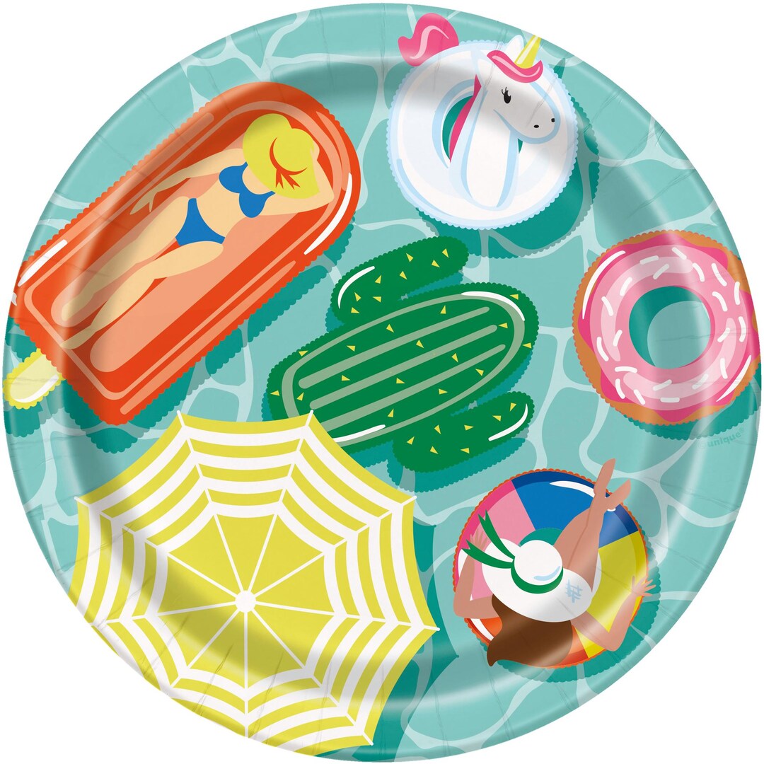 Summer Fun Pool Party Dessert Plates 8ct, Beach Party, Pool Party ...