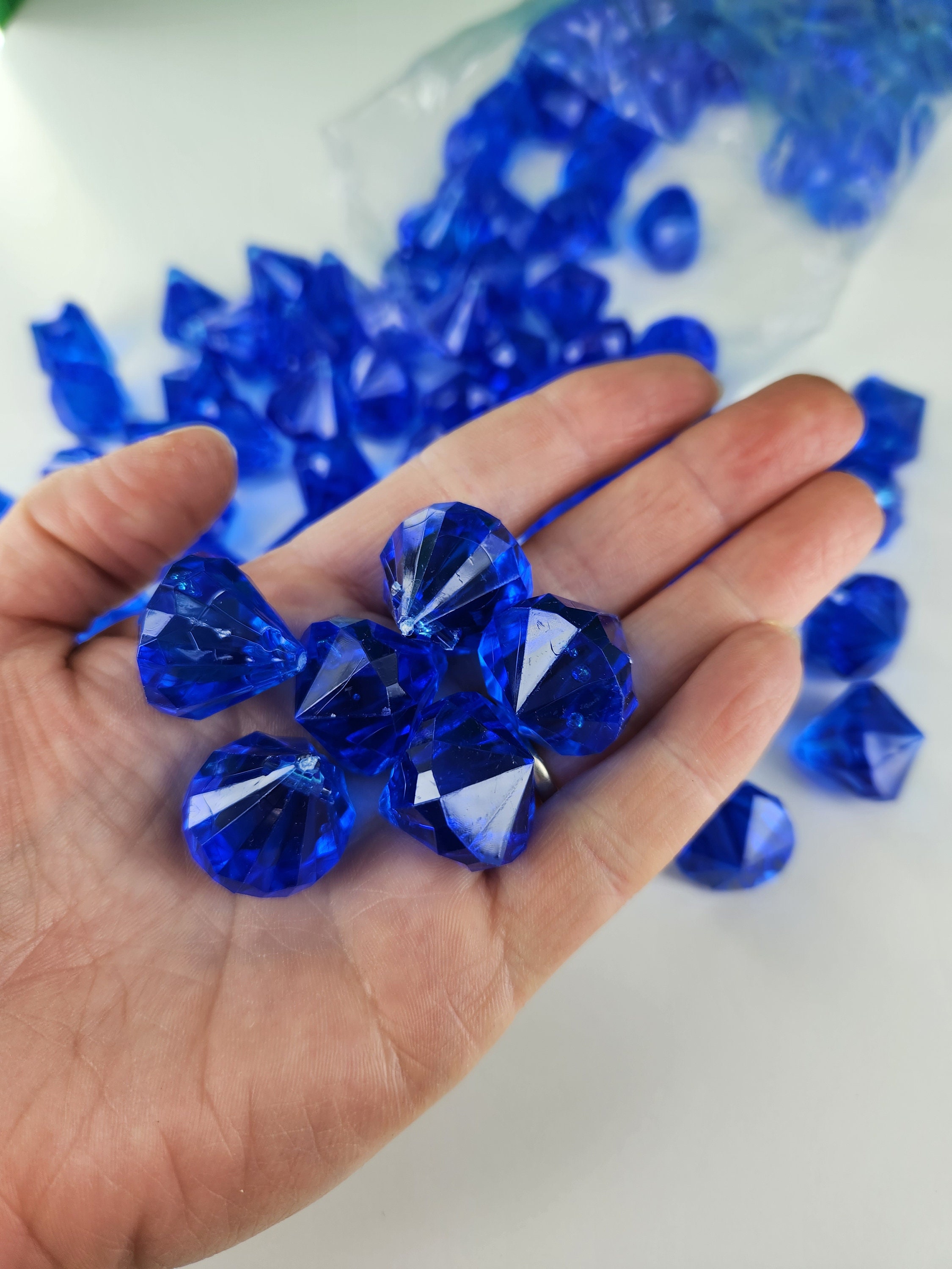 Royal Blue Acrylic Plastic Diamonds Confetti, Diamond Table Scatter ...