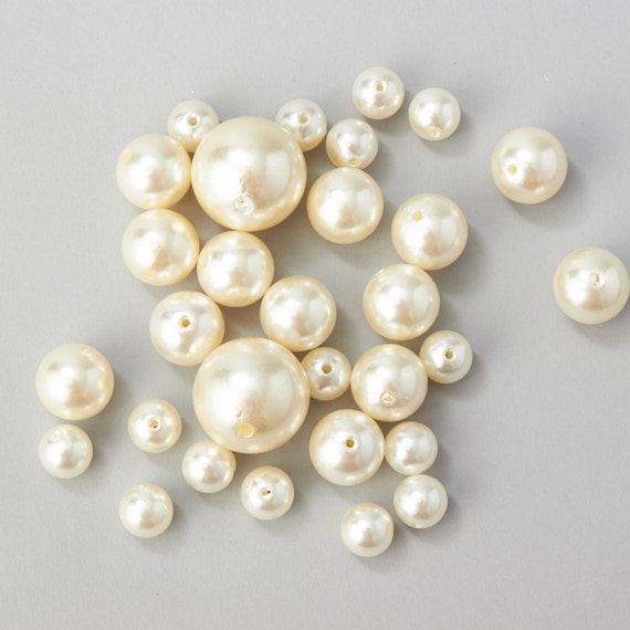 84pc Set Ivory Beads Assorted Sizes Plastic Beads Ivory - Etsy