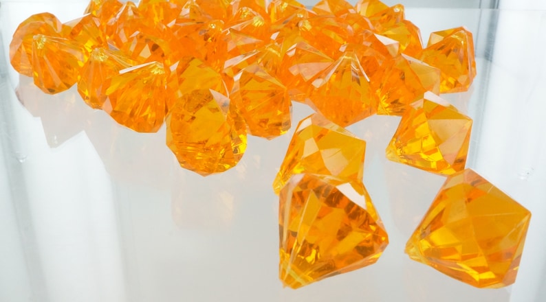 Orange Acrylic Plastic Diamonds, Acrylic Vase Filler, Orange Diamonds ...