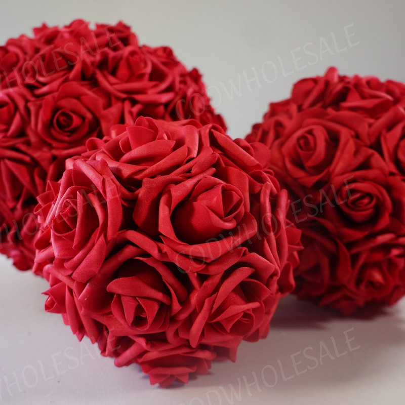 Red Flower Balls - Etsy