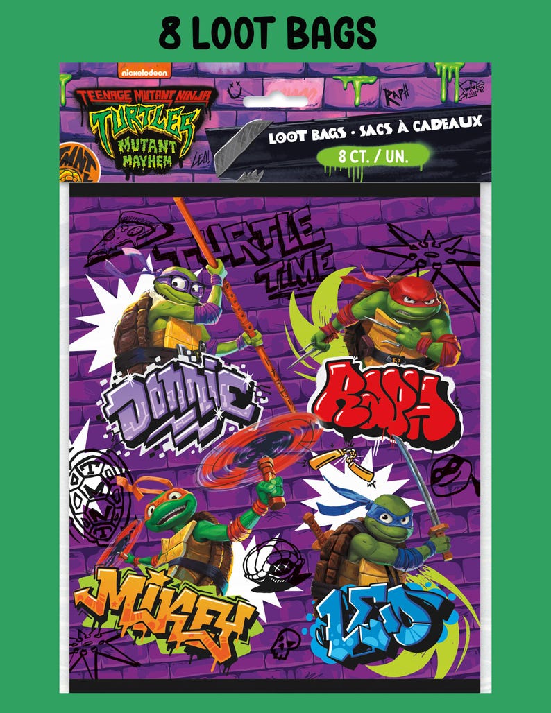 Teenage Mutant Ninja Turtles Party Favors for 8, TMNT Party Supplies ...