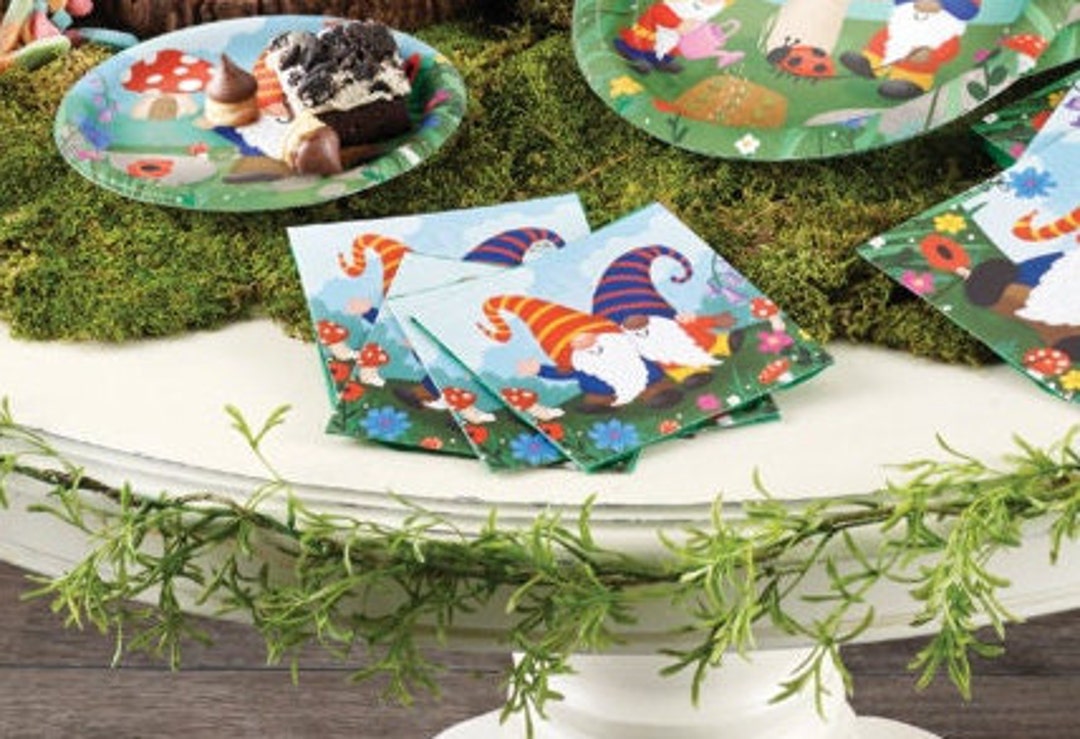 Gnome Party Paper Beverage Napkins, Party Gnomes Birthday, Birthday ...